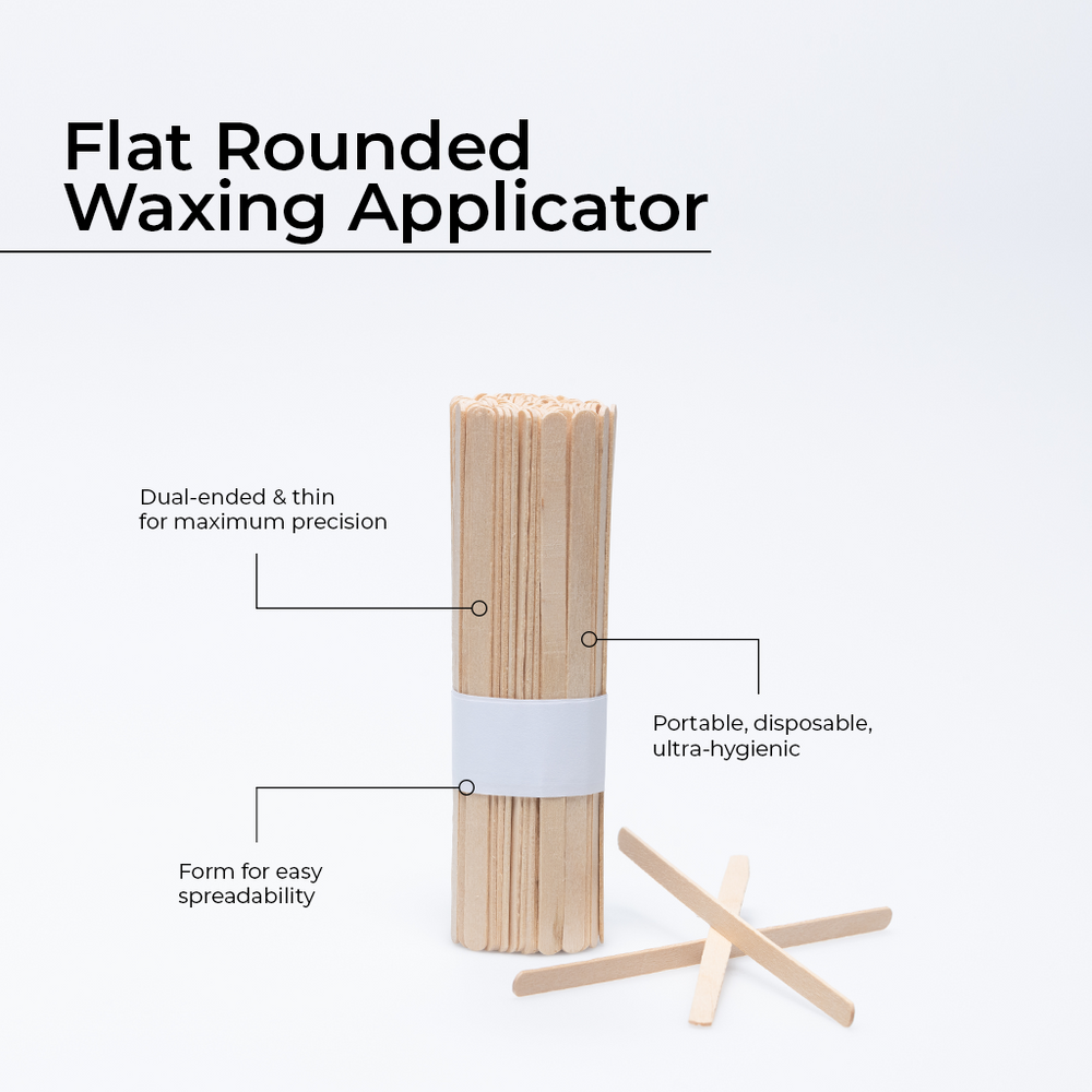 Flat-Rounded Wooden Waxing Applicator | Starpil Wax